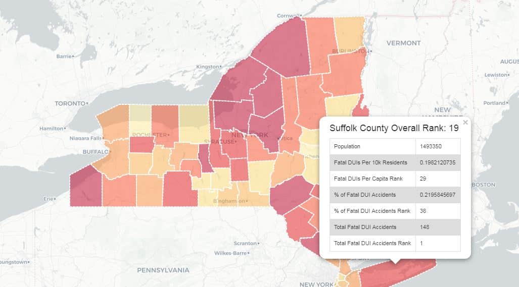 Ranking the Worst NY Counties for Drunk Driving | Siler And Ingber, LLP